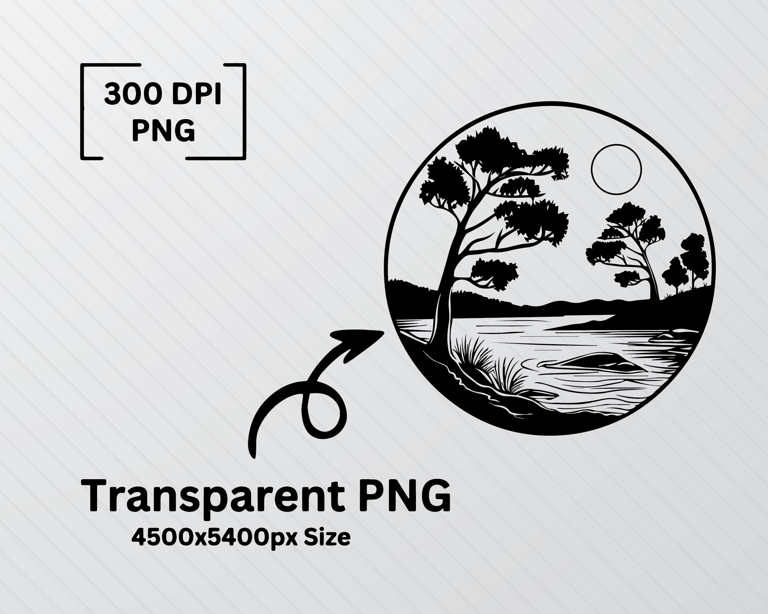 River Scene Silhouette Svg, River Scene Svg Bundle, River Clipart ...