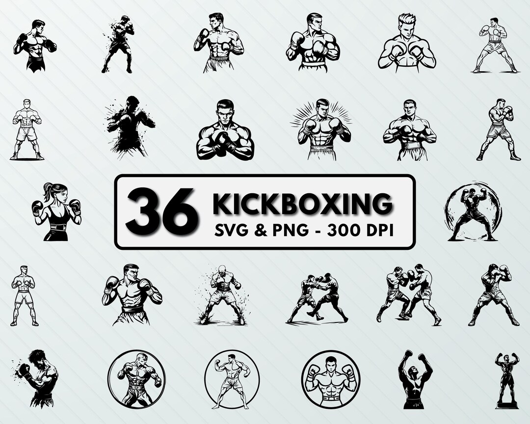 Kickboxing SVG, Kickboxing PNG, Kickboxing Clipart, Kickboxer ...