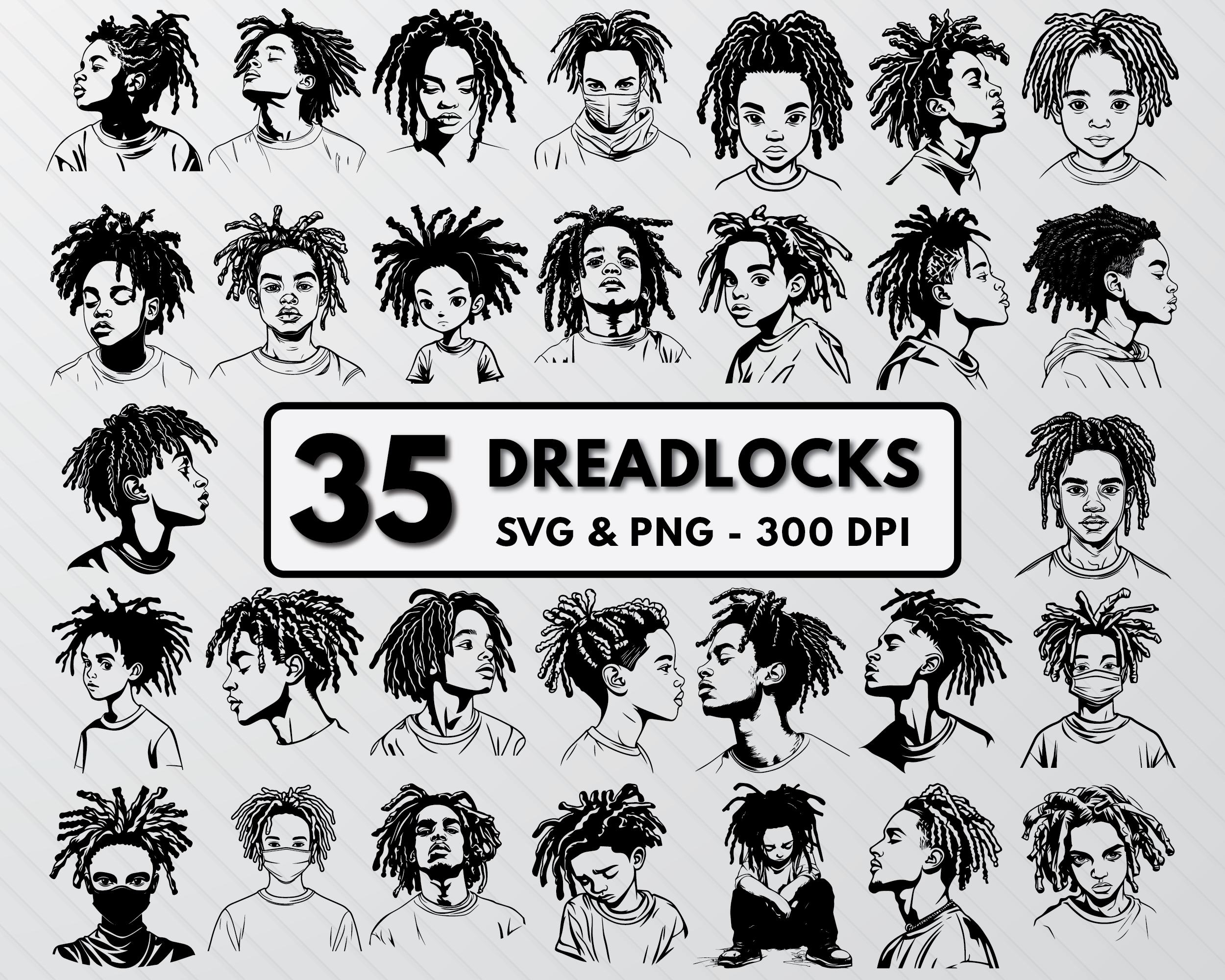 Dreadlocks Svg Bundle, Dreadlocks Silhouette Png, Boy With Dreadlocks ...