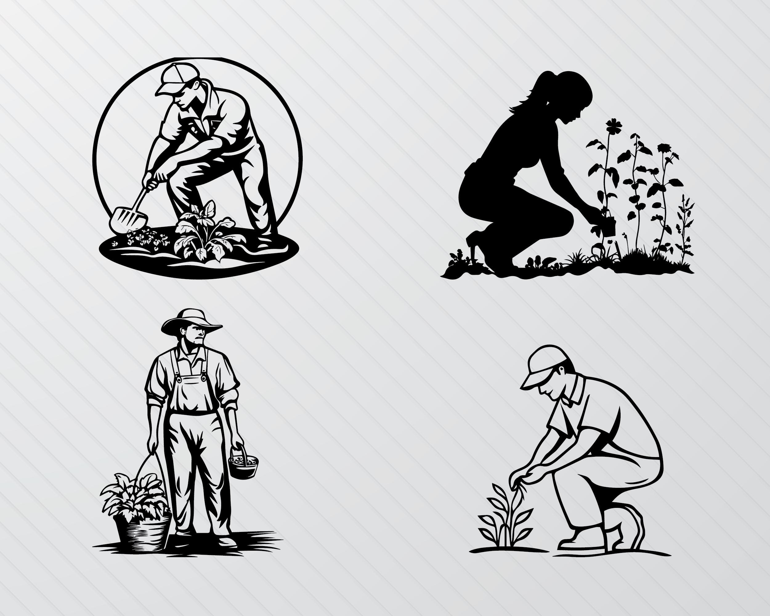 Gardening Svg Bundle, Gardening Silhouette Art Png, Planting Svg Design ...