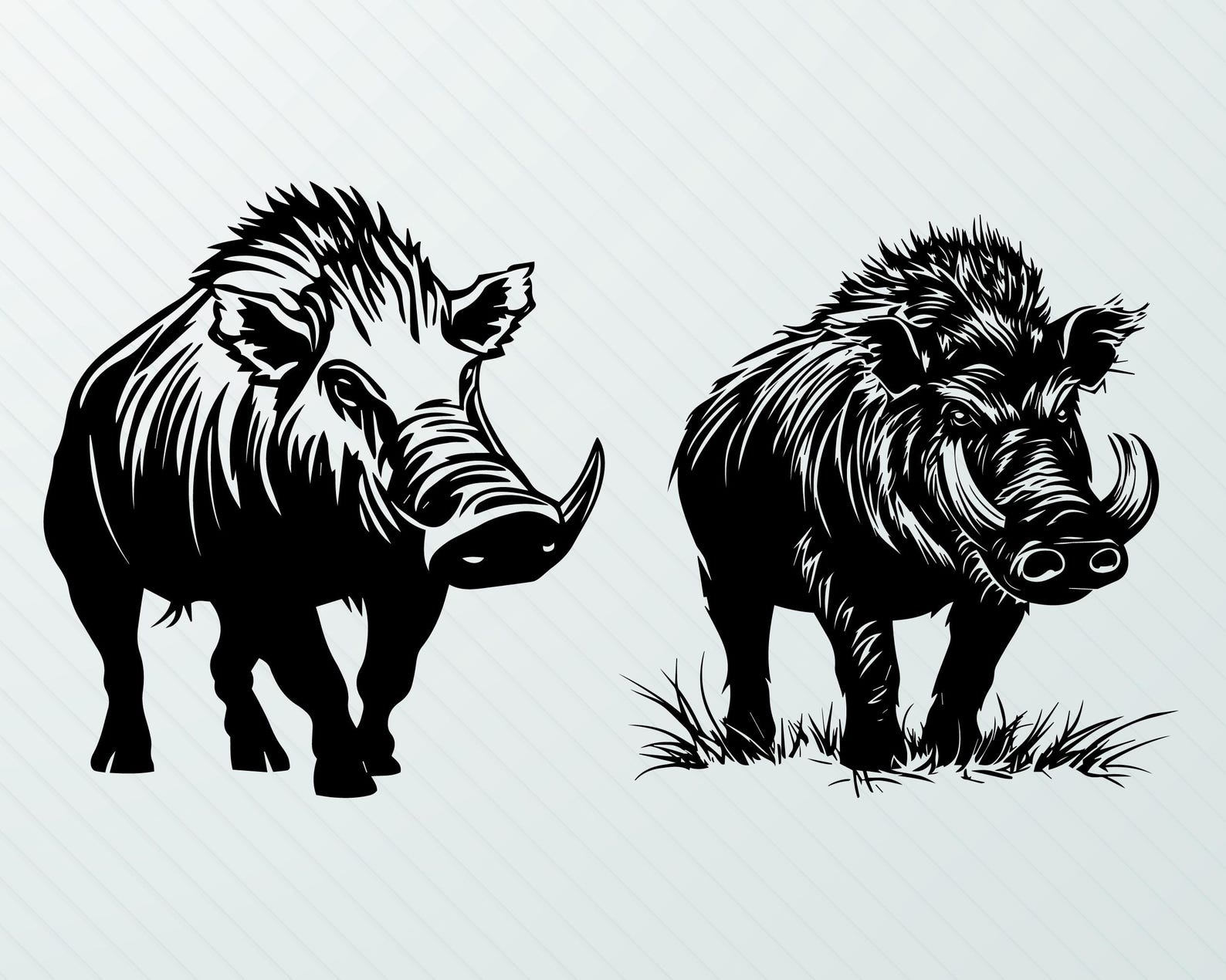 Warthog SVG PNG: Wild Pig Vector Clipart Cut Files - Etsy