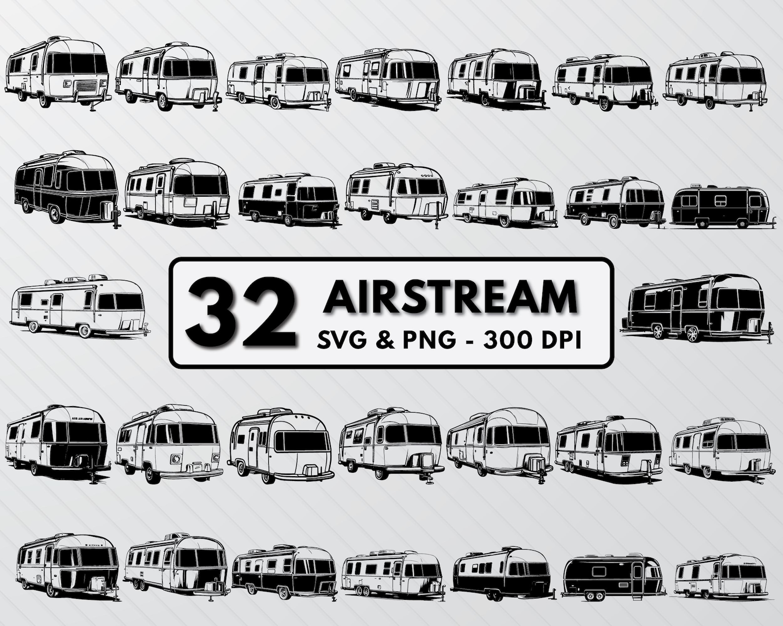 Airstream SVG Bundle: Trailer Clipart, Cricut Cut File (PNG) - Etsy