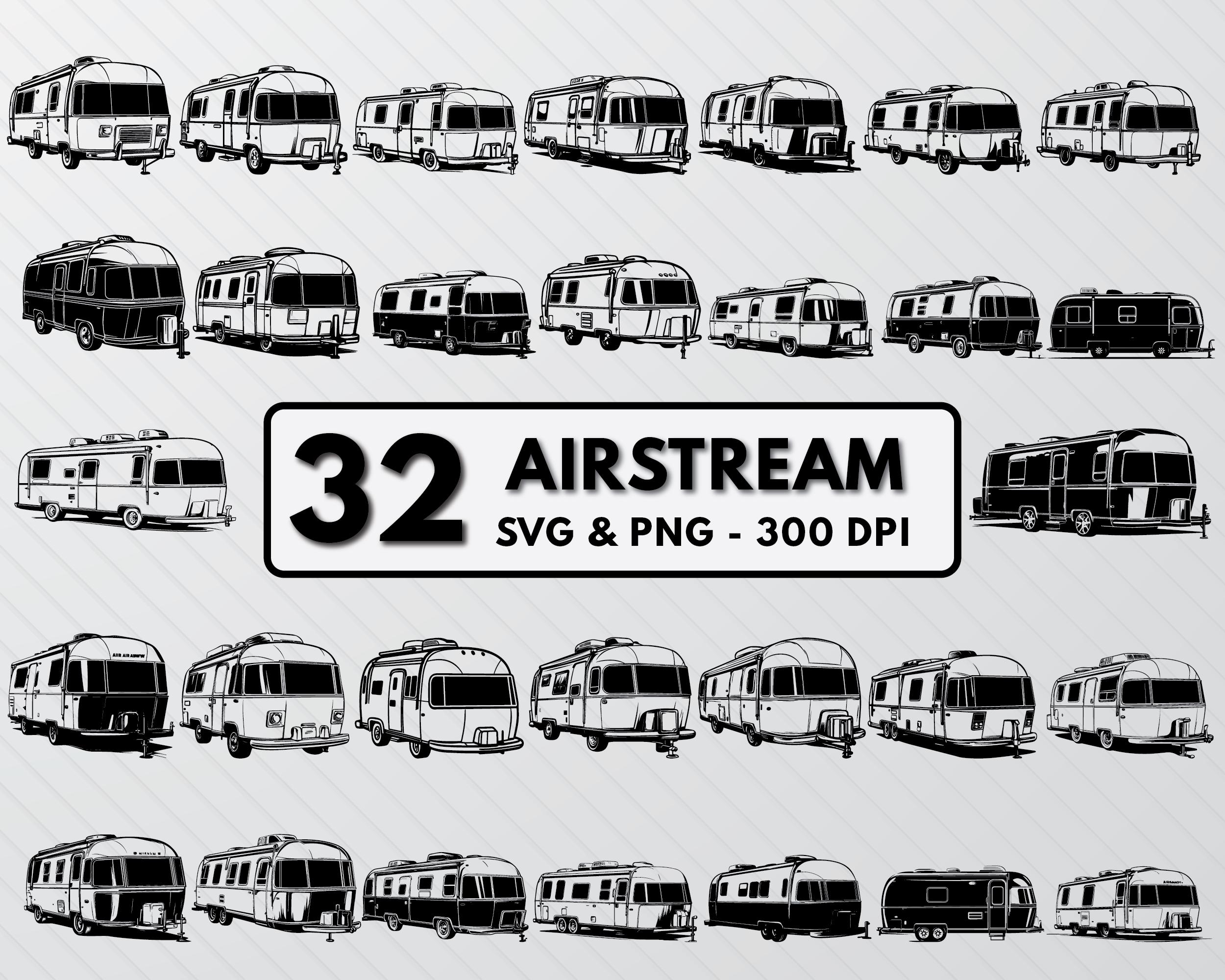 Airstream Svg Bundle, Airstream Silhouette Png, Airstream Clipart ...