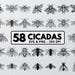 Cicada Silhouette SVG Bundle: Insect Clipart, Decal Vector (digital ...