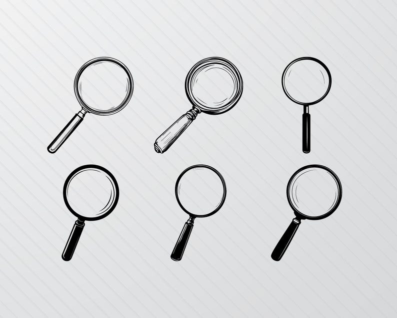 Magnifying Glass Silhouette, Magnifying Glass Svg Bundle Cut File ...