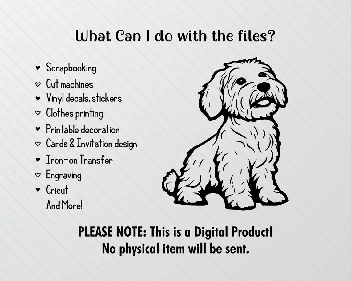 Schnoodle Dog SVG: Silhouette Clipart, Puppy Vector Art (digital ...
