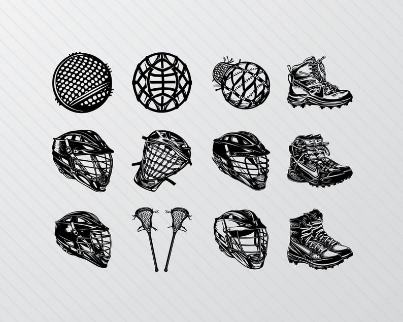 Lacrosse Silhouette, Lacrosse Sticks Svg Bundle, Lacrosse Ball Clipart ...