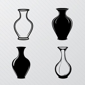 Vase Svg Bundle, Vase Silhouette Png, Flower Vase Clipart Png, Vase Pot ...