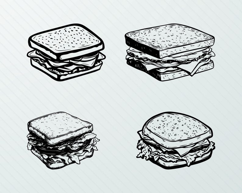 Sandwich Svg Png, Sandwich Clipart, Sandwich Silhouette, Sandwich ...