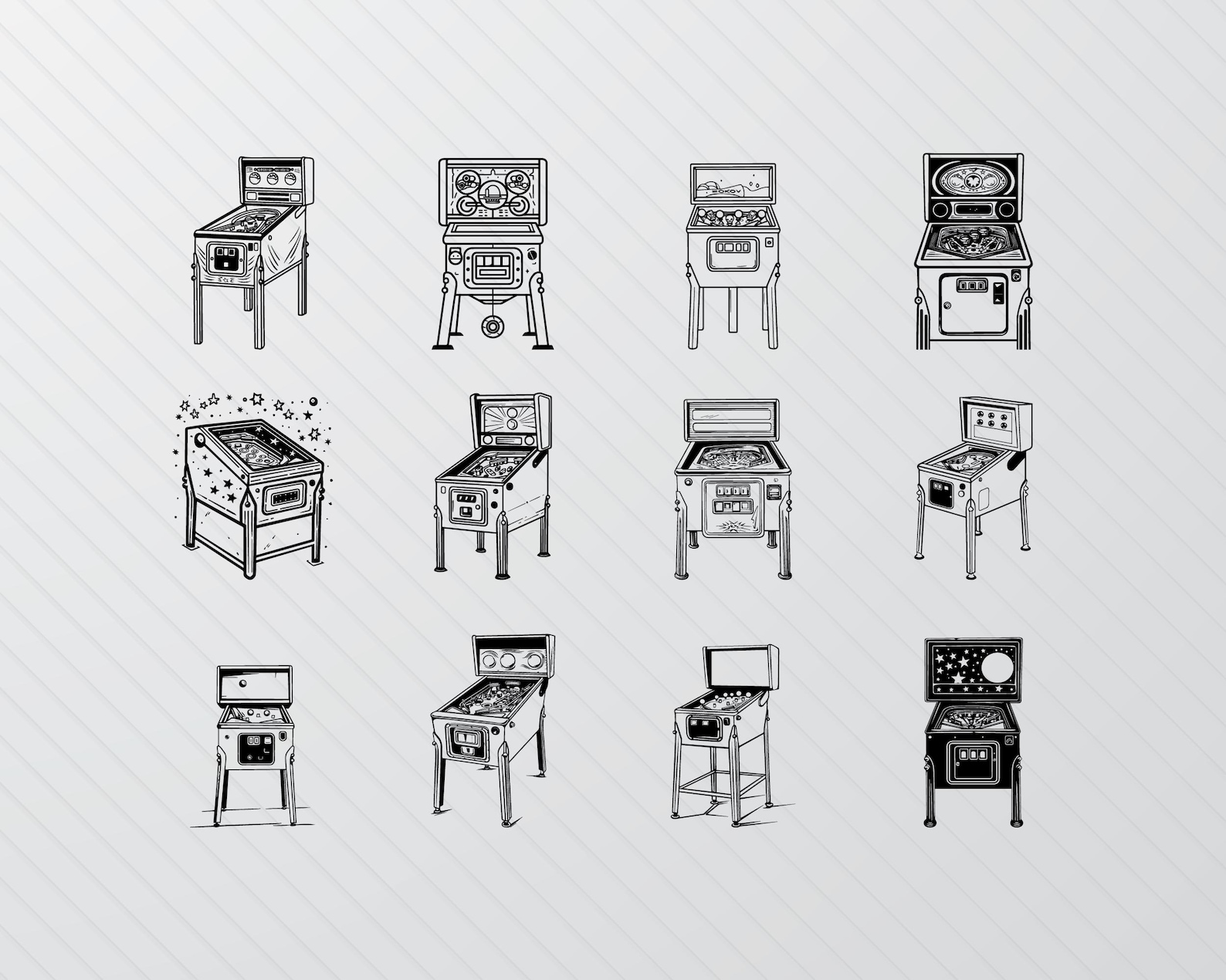 Pinball Machine Svg Bundle, Pinball Machine Silhouette, Pinball Machine ...