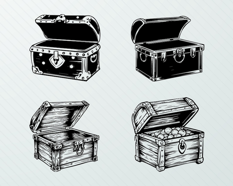 Treasure Chest Svg, Pirate Treasure Png, Treasure Chest Vector Clipart ...