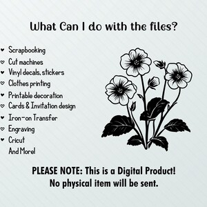 Primrose Flower Svg Png, Primrose Clipart, Floral Silhouette, Decal ...