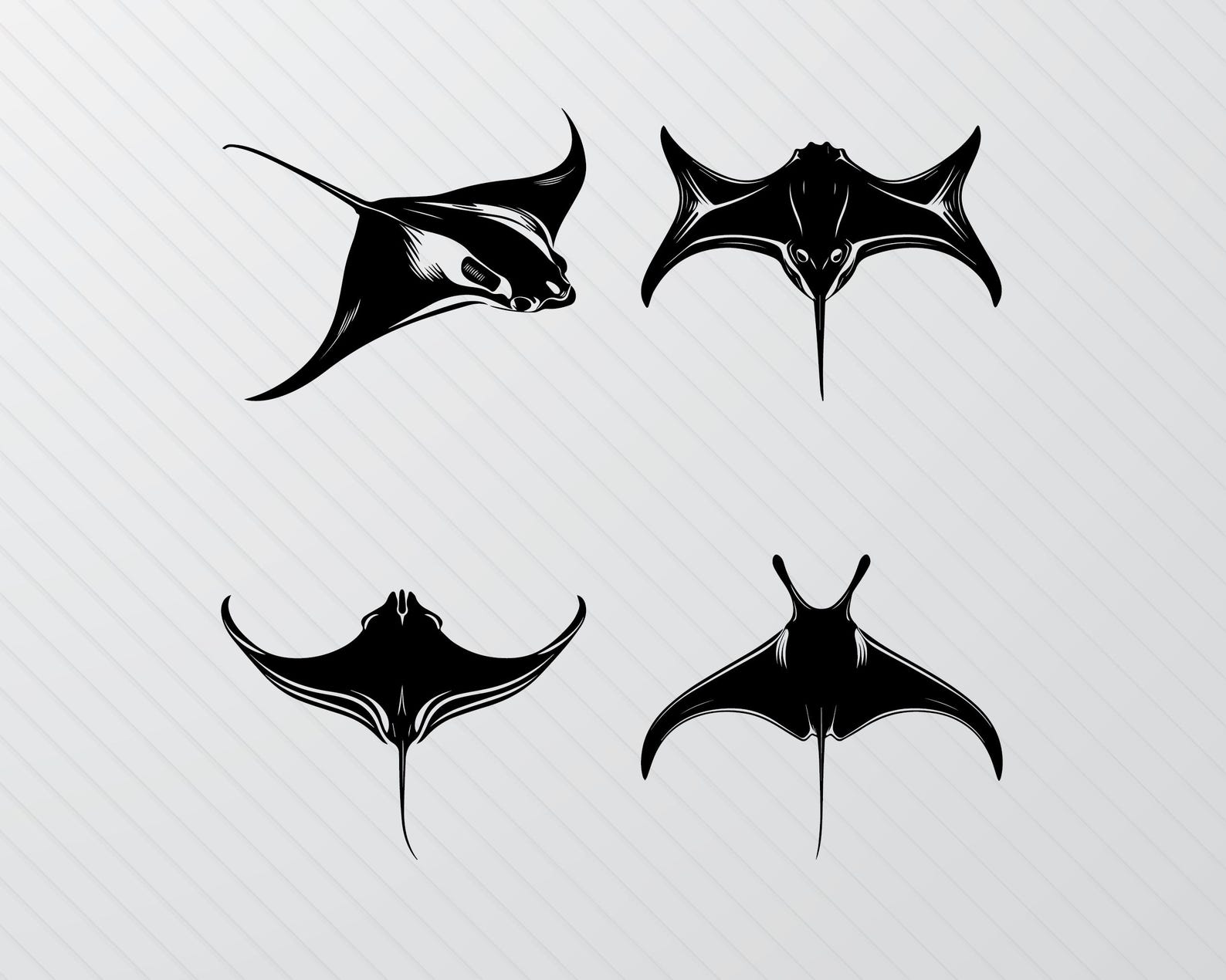 Manta Ray SVG Bundle: Silhouette Vector Png, Cricut Decal Cut File - Etsy