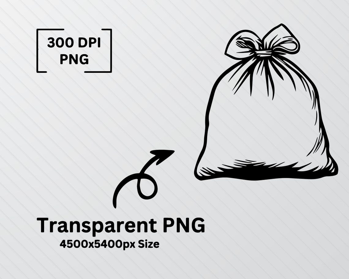 Sack Silhouette Vector Bundle: Bag Outline Clipart (SVG, PNG) - Etsy