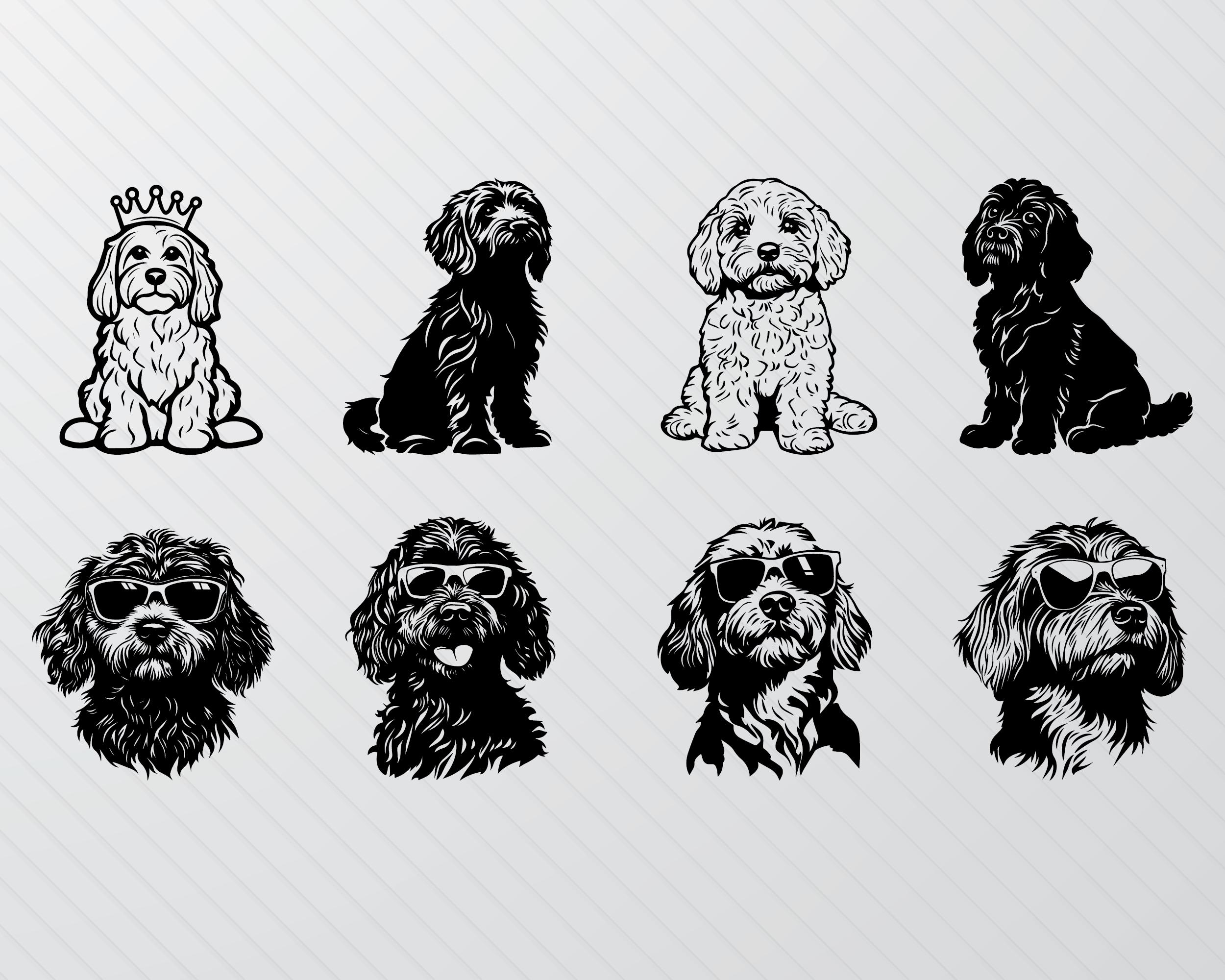 Cockapoo Dog Silhouette: SVG, PNG Clipart Bundle - Etsy