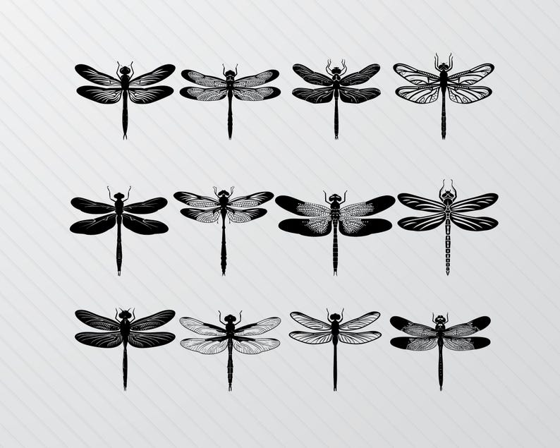 Dragonfly Silhouette Svg, Dragonfly Svg Cut File, Dragonfly Clipart ...