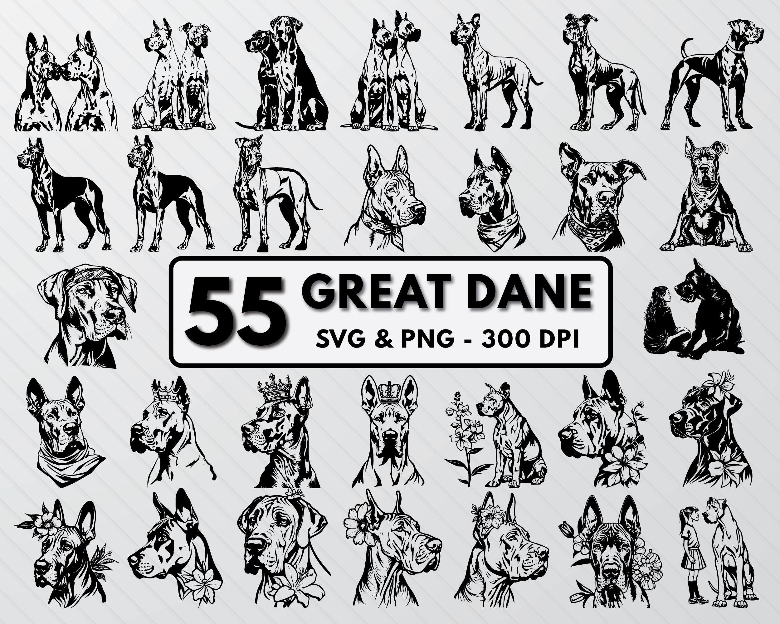 Great Dane Silhouette Svg, Great Dane Svg Cut Files, Great Dane Dog ...