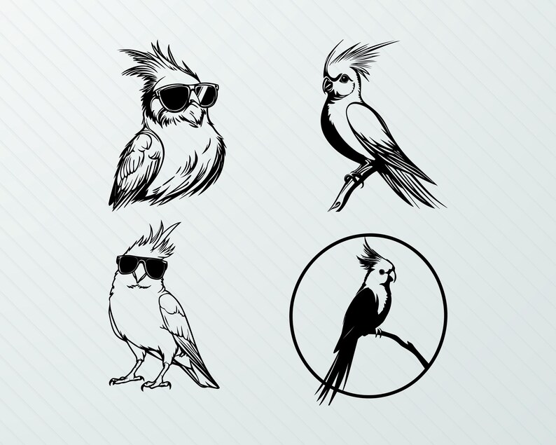 Cockatiel SVG PNG Clipart: Vector Cut Files, Decals - Etsy
