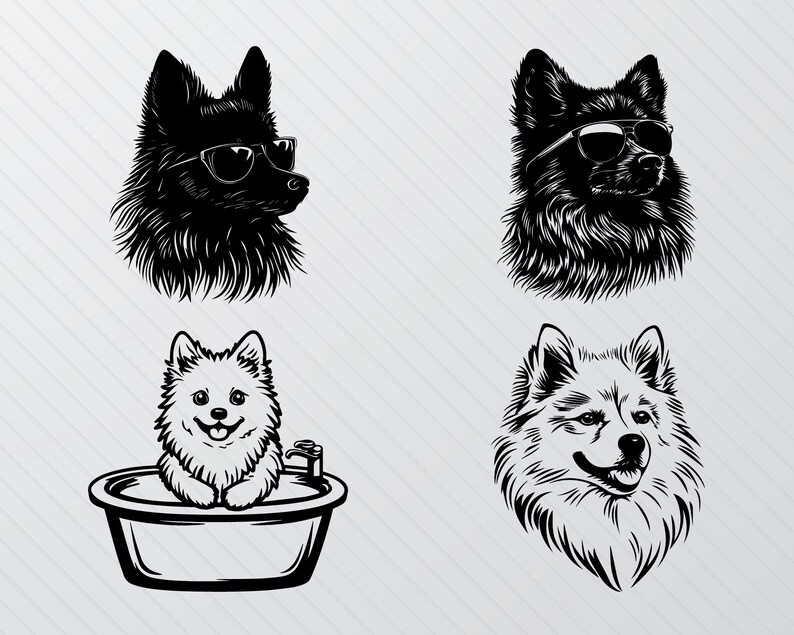 German Spitz Svg Bundle, German Spitz Dog Silhouette Svg, Dog Breeds ...