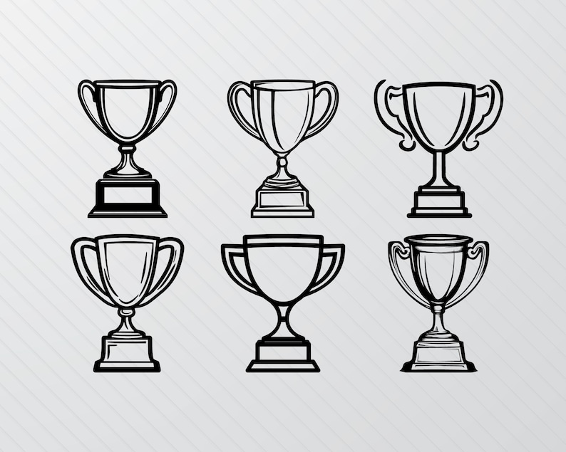 Trophy Silhouette SVG Bundle: Champion Graphics (PNG, Vector) - Etsy