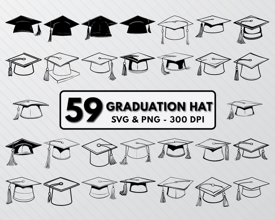 Graduation Hat Silhouette, Graduation Hat Svg Bundle Cut Files ...