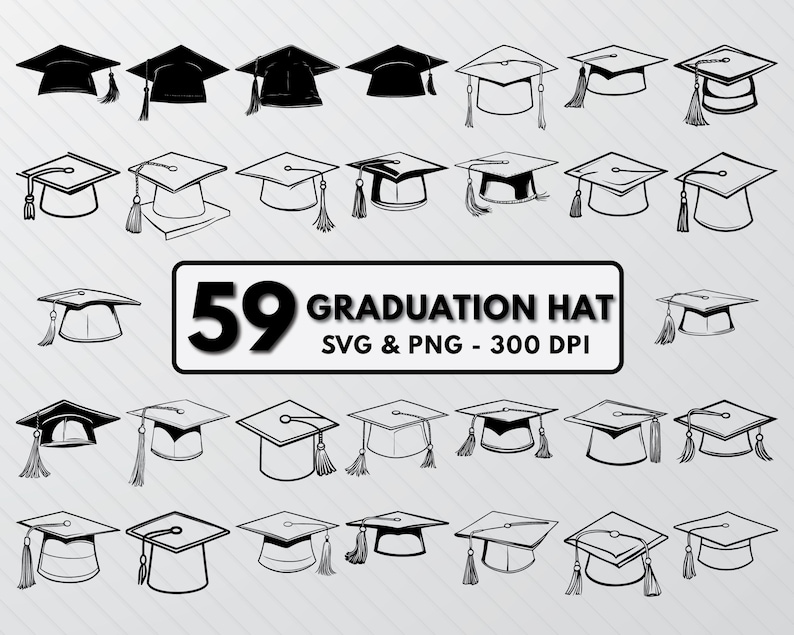 Graduation Hat Silhouette, Graduation Hat Svg Bundle Cut Files ...