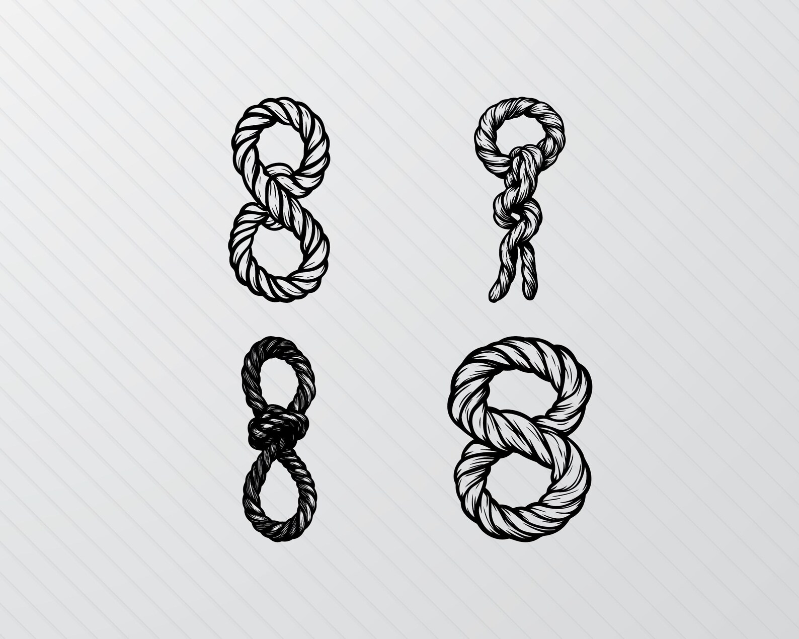 Rope Knot Silhouette Svg, Rope Knot Svg Bundle Cut Files, Rope Knot Png ...