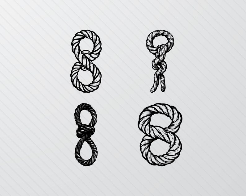 Rope Knot Silhouette Svg, Rope Knot Svg Bundle Cut Files, Rope Knot Png ...
