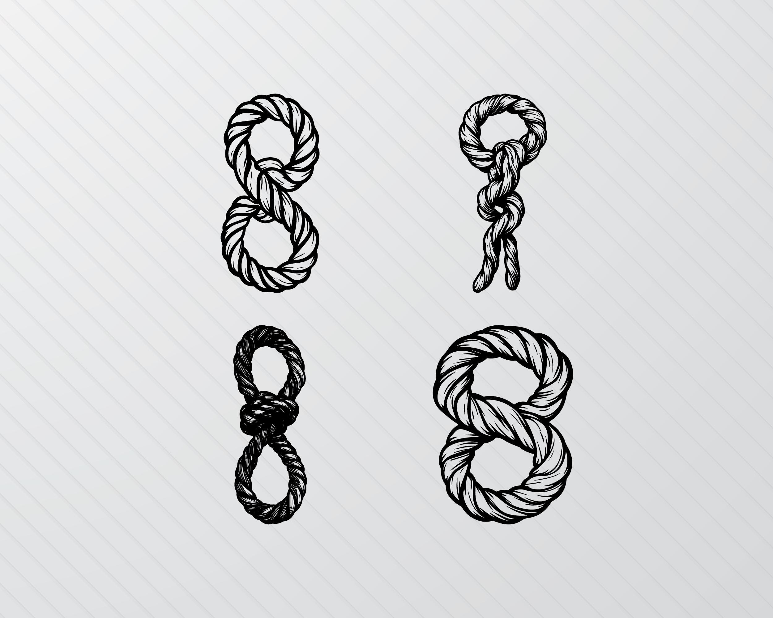 Rope Knot Silhouette Svg, Rope Knot Svg Bundle Cut Files, Rope Knot Png ...