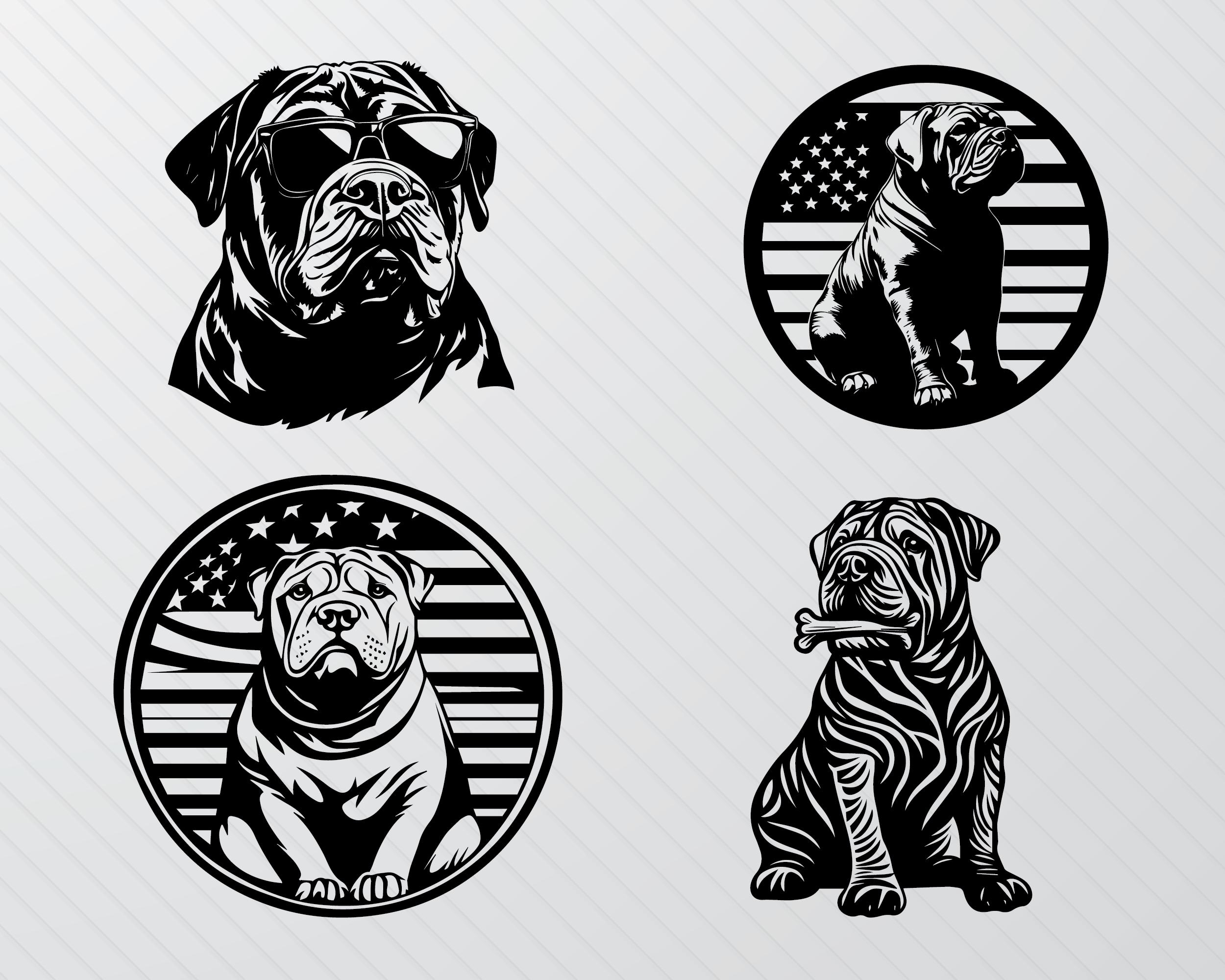 Shar Pei SVG Bundle: Dog Breed Clipart, Decal Vector (PNG) - Etsy
