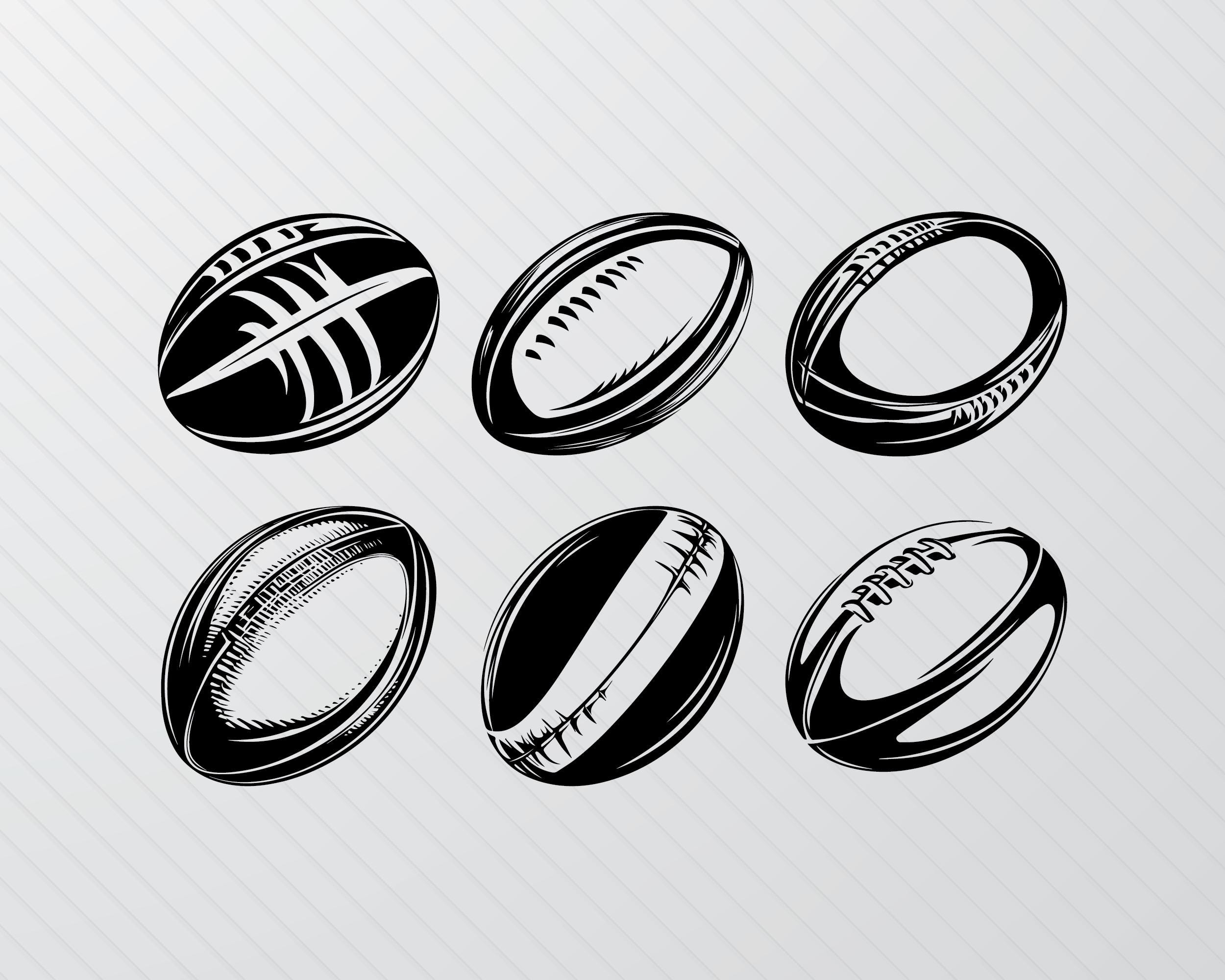 Rugby Ball Silhouette, Rugby Ball Svg Bundle, Rugby Clipart Png, Rugby ...