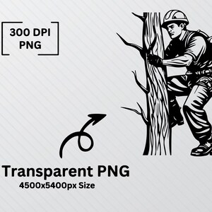 Arborist Silhouette SVG Bundle: Tree Surgeon Vector Clipart (PNG, SVG ...