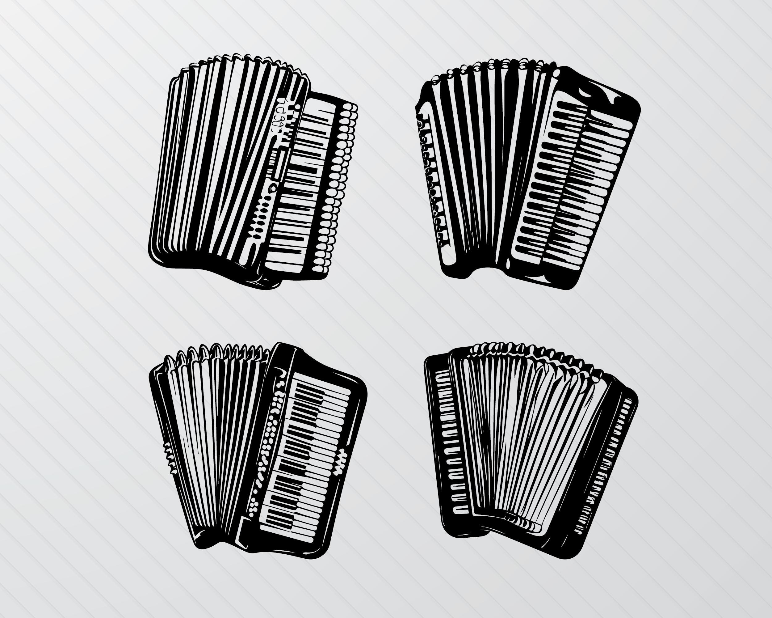 Accordion Silhouette, Accordion Svg Cut Files Cricut Bundle, Accordion ...