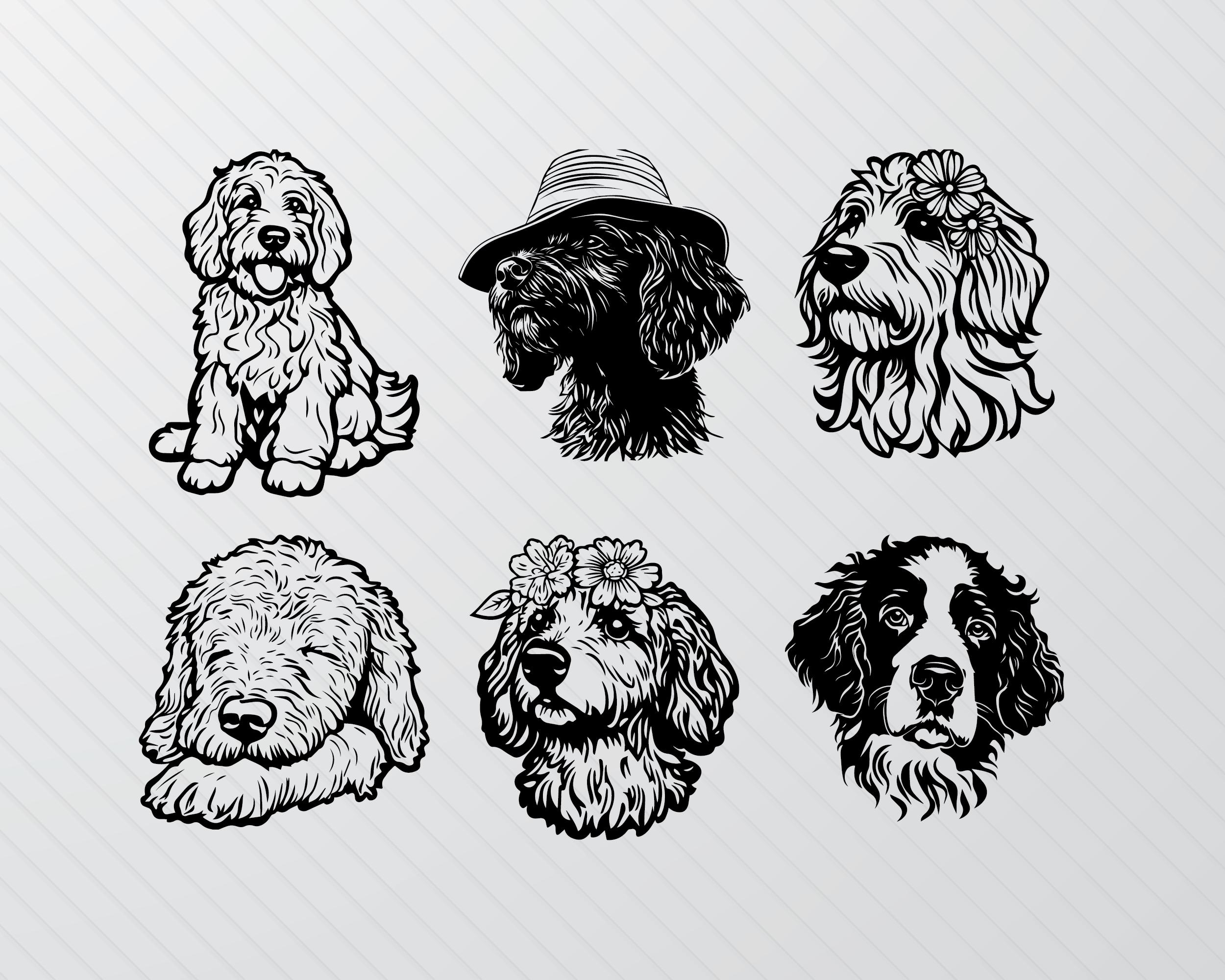 Bernedoodle Silhouette: Dog Breed Vector Art Bundle (SVG, PNG) - Etsy