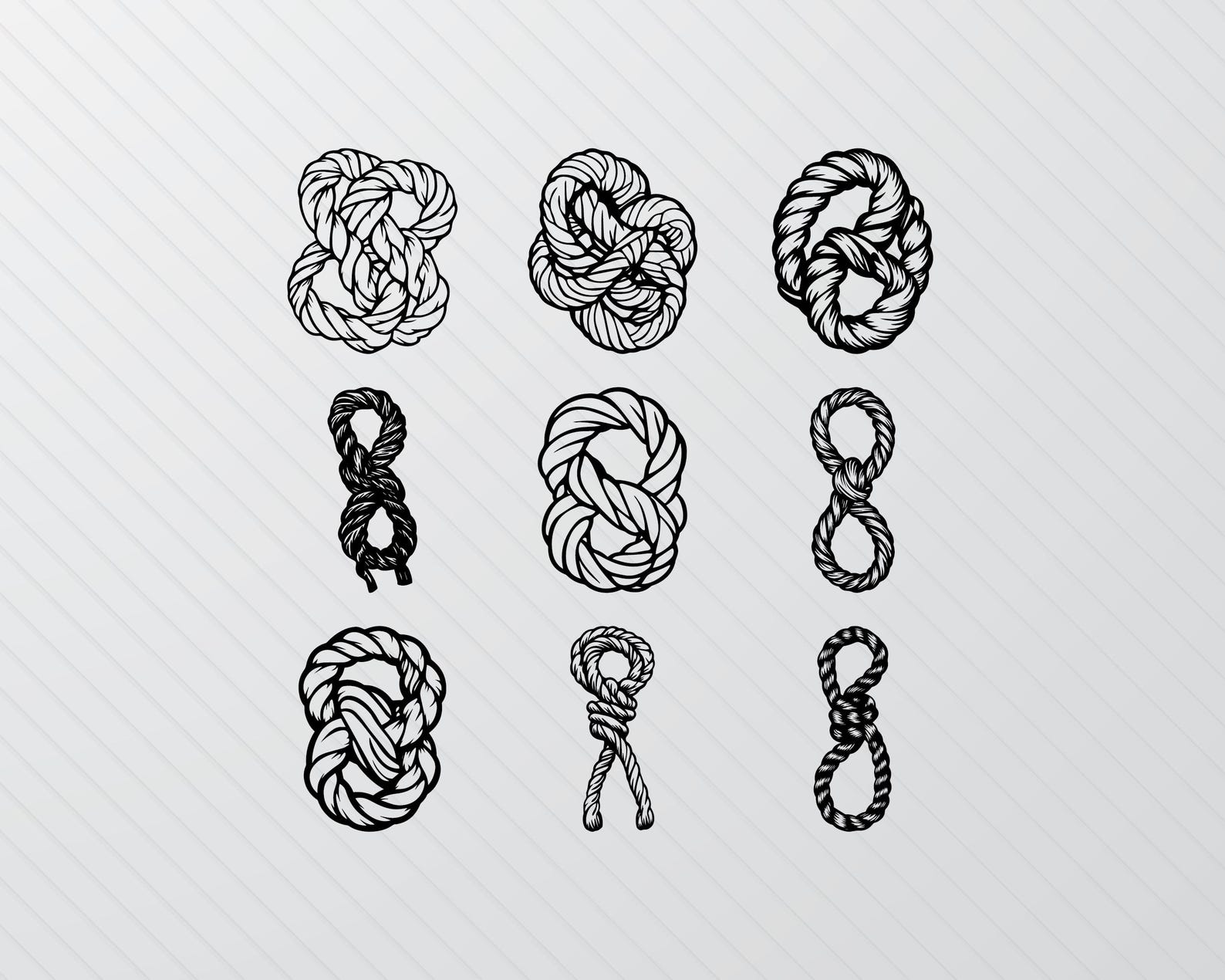 Rope Knot Silhouette Svg, Rope Knot Svg Bundle Cut Files, Rope Knot Png ...