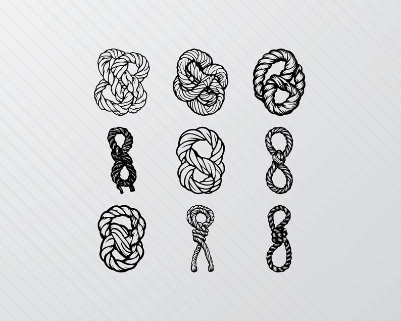 Rope Knot Silhouette Svg, Rope Knot Svg Bundle Cut Files, Rope Knot Png ...
