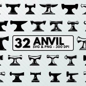 Anvil SVG Bundle: Blacksmith Clipart, Cut Files (PNG, Vector, 300 DPI ...
