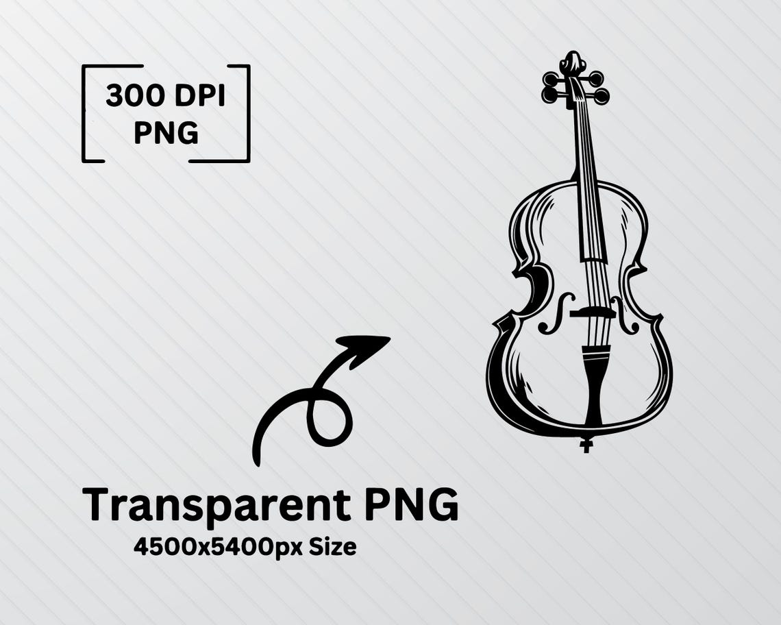 Cello SVG Bundle: Silhouette Cut File, Vector Art Clipart (PNG) - Etsy