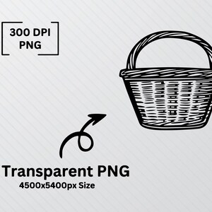 Wicker Basket SVG Bundle: Clipart Outlines, PNG Decal (digital Files ...