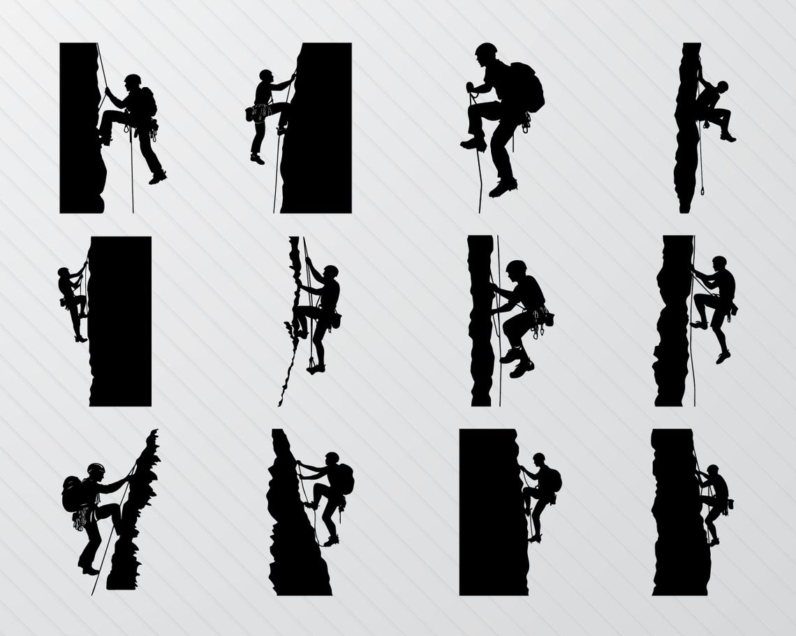 Climbing Silhouette Svg, Climbing Svg Bundle Cut File Cricut, Climbing ...