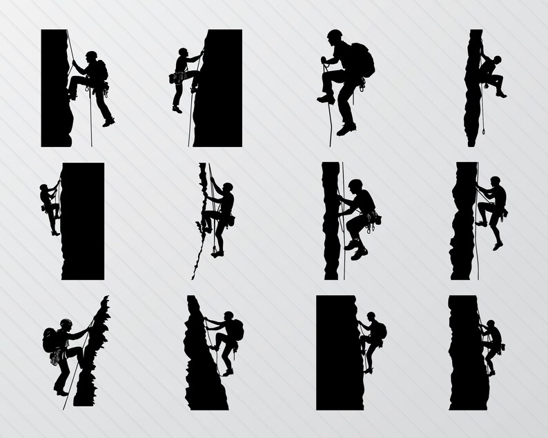 Climbing Silhouette Svg, Climbing Svg Bundle Cut File Cricut, Climbing ...