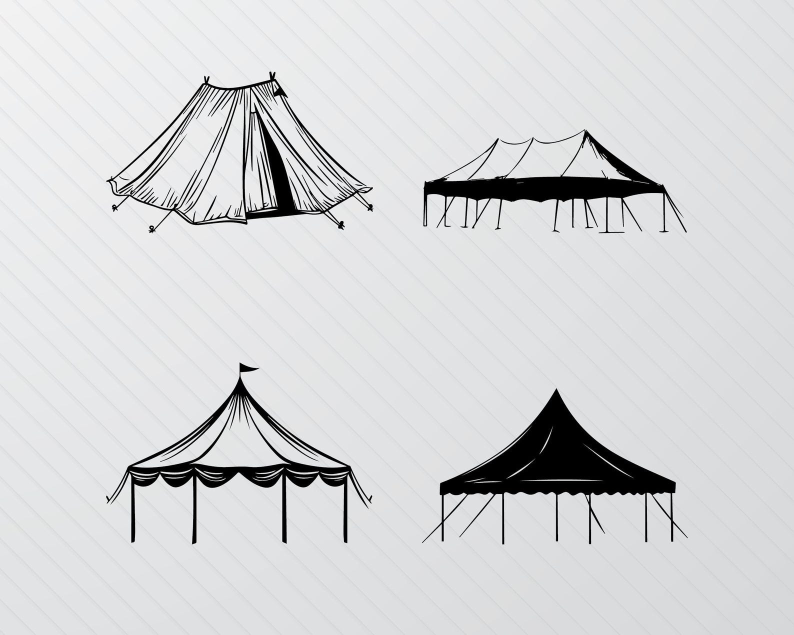 Tent Silhouette Svg, Camping Tent Svg Bundle, Camp Tent Clipart Png ...