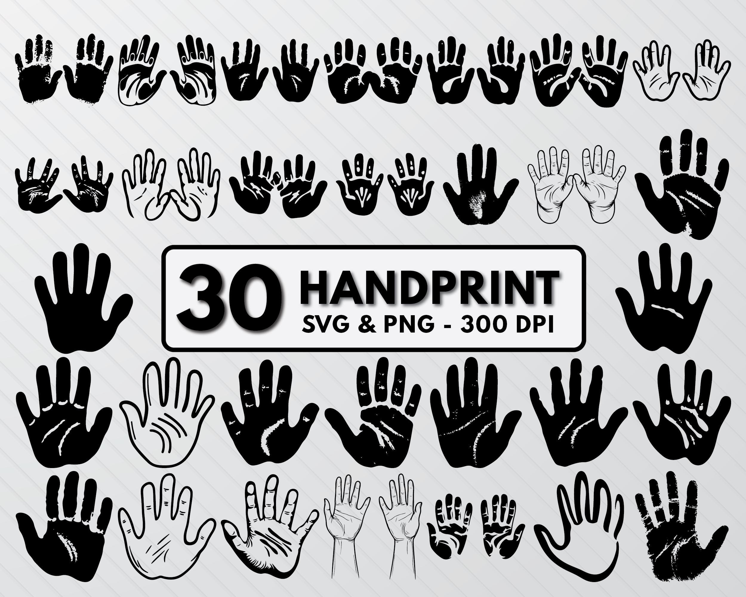 Handprint Silhouette Svg, Hand Print Svg Bundle Cut File Cricut ...