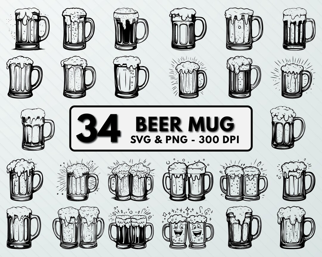 Beer Mug Svg Png, Beer Mug Clipart, Beer Mug Silhouette, Decal, Beer ...