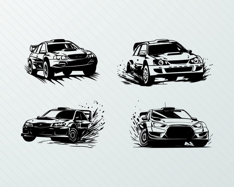 Rally Car Clipart: SVG, PNG, Decal, Vector Art (digital Download) - Etsy