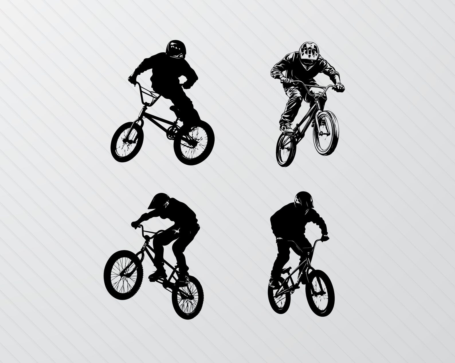 Bmx Bike Silhouette, BMX Bike Svg Bundle Set, BMX Clipart Png, BMX ...