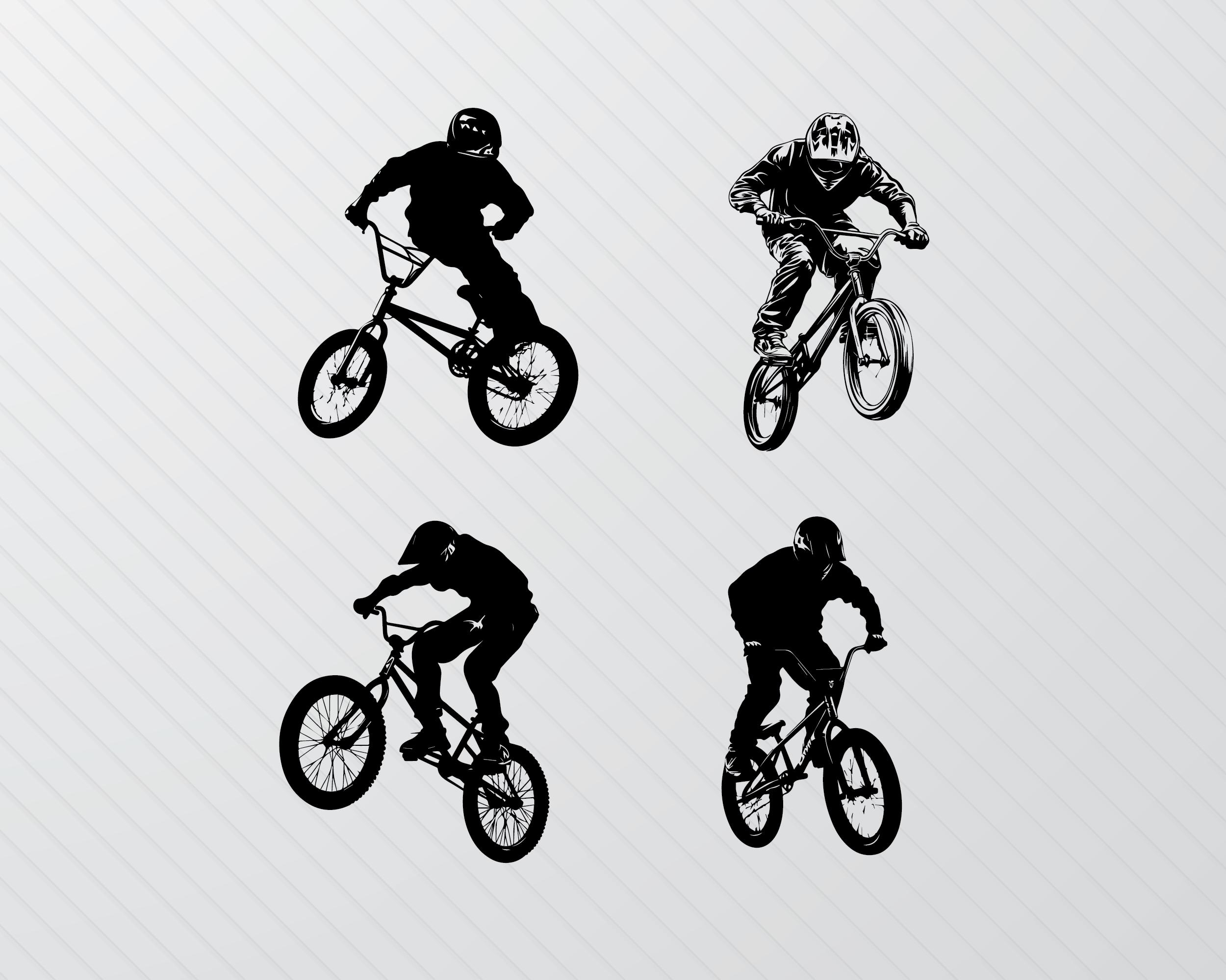 Bmx Bike Silhouette, BMX Bike Svg Bundle Set, BMX Clipart Png, BMX ...