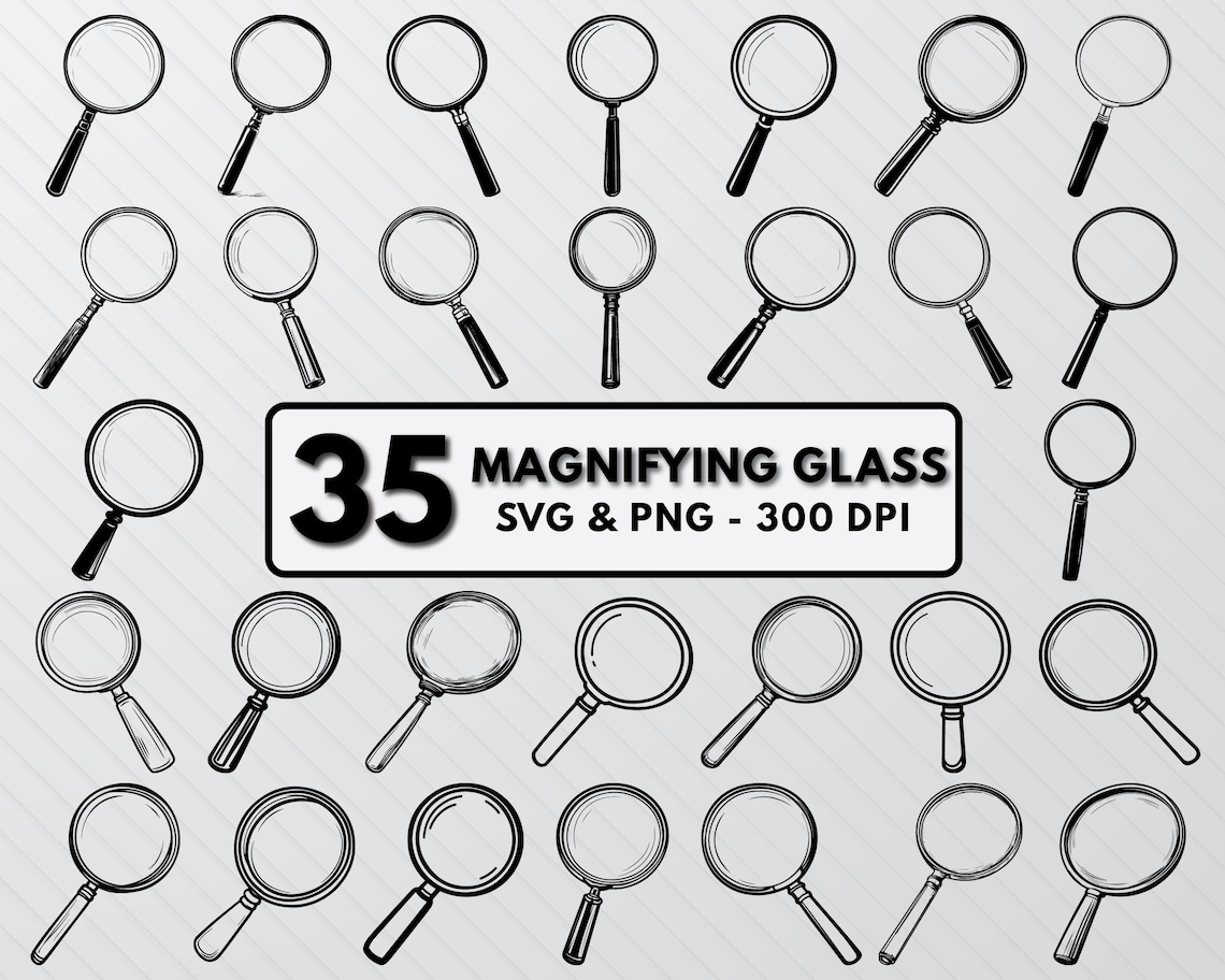 Magnifying Glass Silhouette, Magnifying Glass Svg Bundle Cut File ...