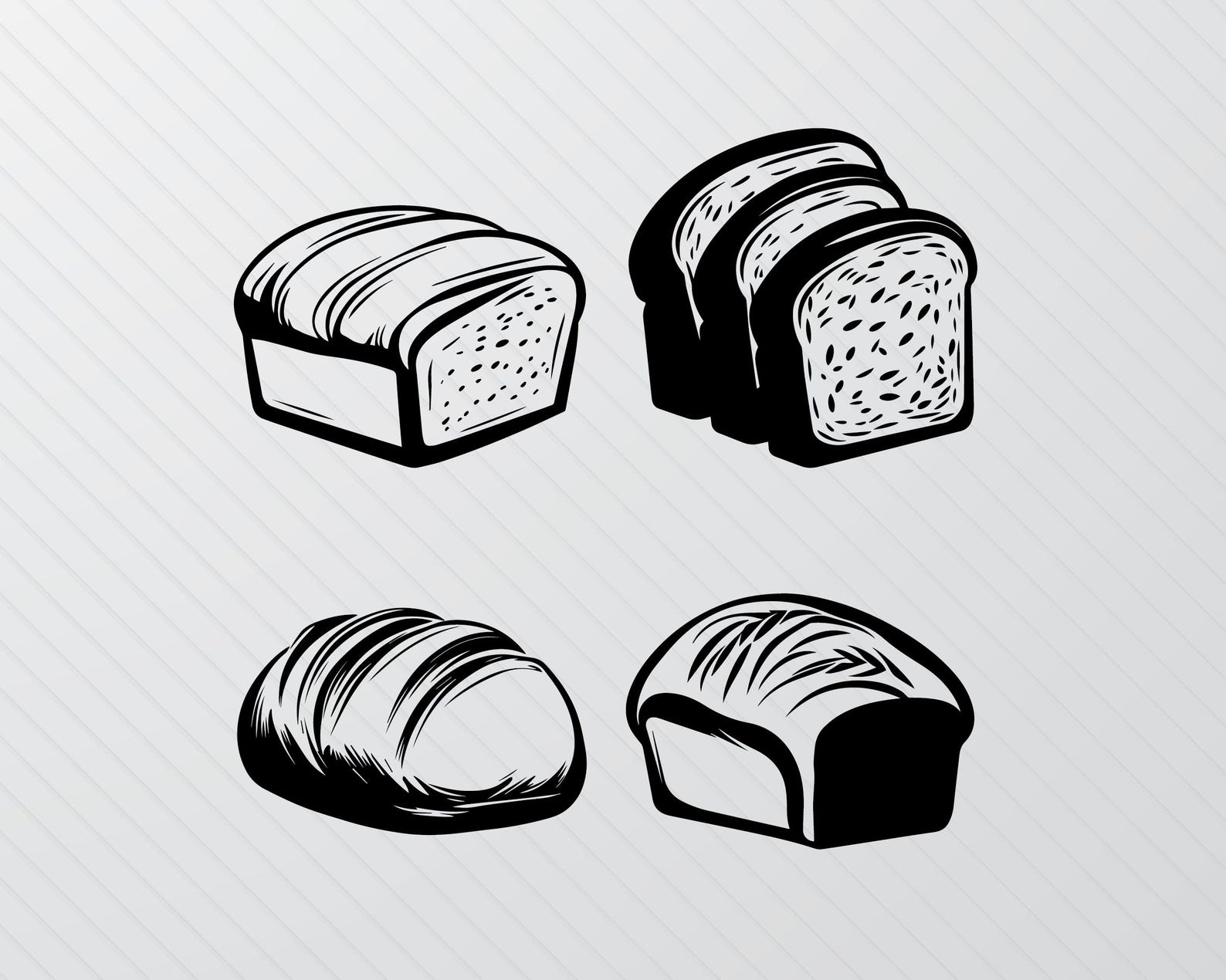 Bread Silhouette, Bread Svg Bundle, Bread Clipart, Bread Png, Bread ...