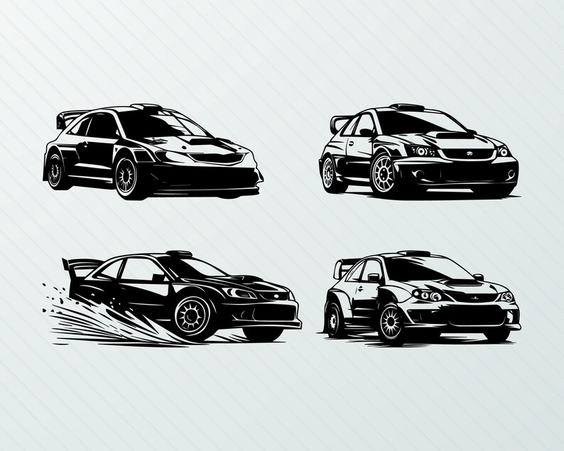 Rally Car Clipart: SVG, PNG, Decal, Vector Art (digital Download) - Etsy